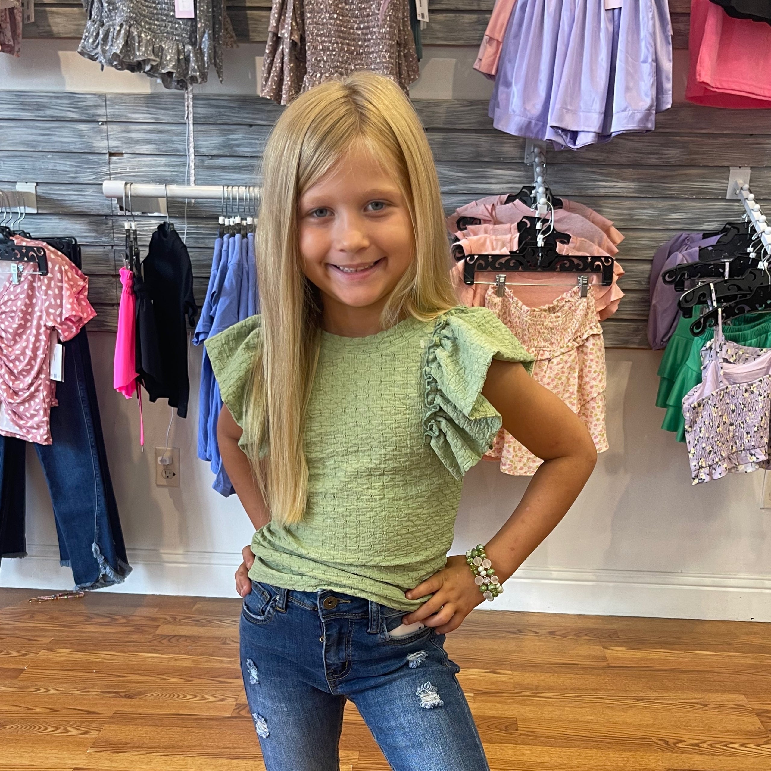 23 “Abby” Tween Flutter Top | Unique Boutique
